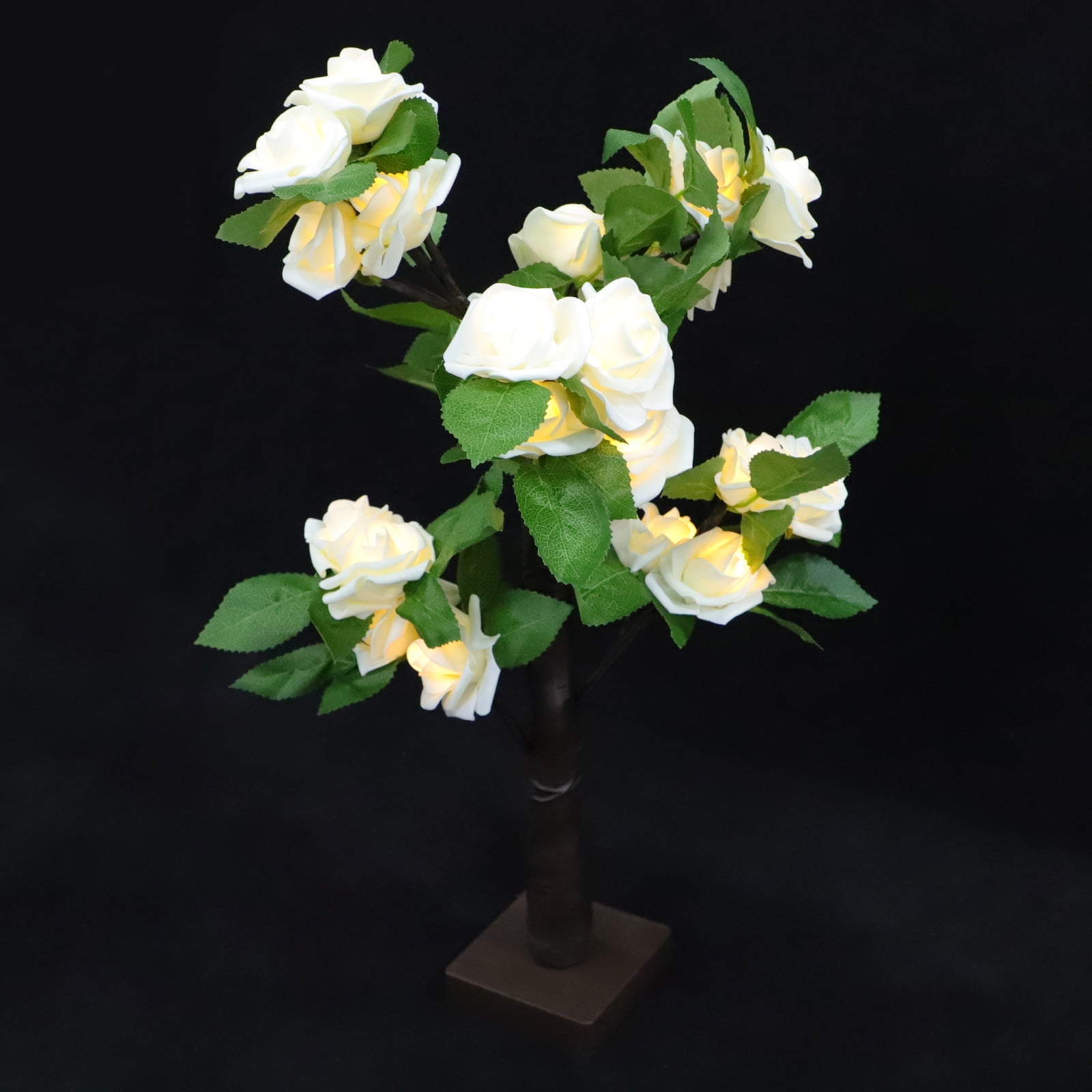BESTYASH White Tree Shape Rose Flower LED Lamp, Decorative Desktop ...