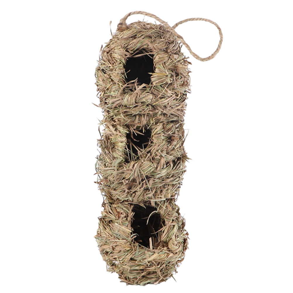 BESTYASH 1Pc Yellow Hanging Bird Nest Straw Woven Outdoor Bird Breeding ...
