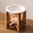 BESTYASH 1Set Bamboo Essential Oil Burner Ceramic Aroma Diffuser ...