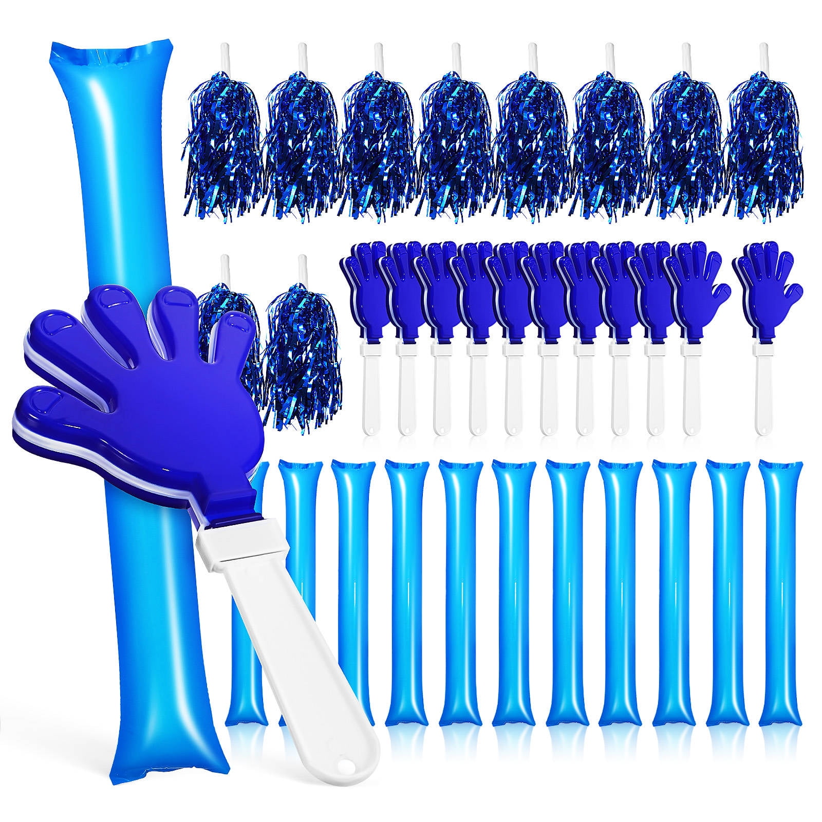 BESTYASH 1Set Blue Inflatable Cheering Sticks with Pom Poms Hand ...