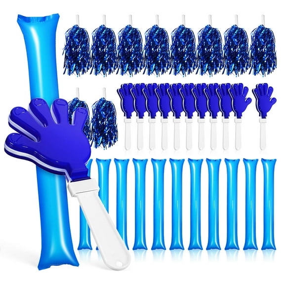 BESTYASH 1Set Blue Inflatable Cheering Sticks with Pom Poms Hand ...
