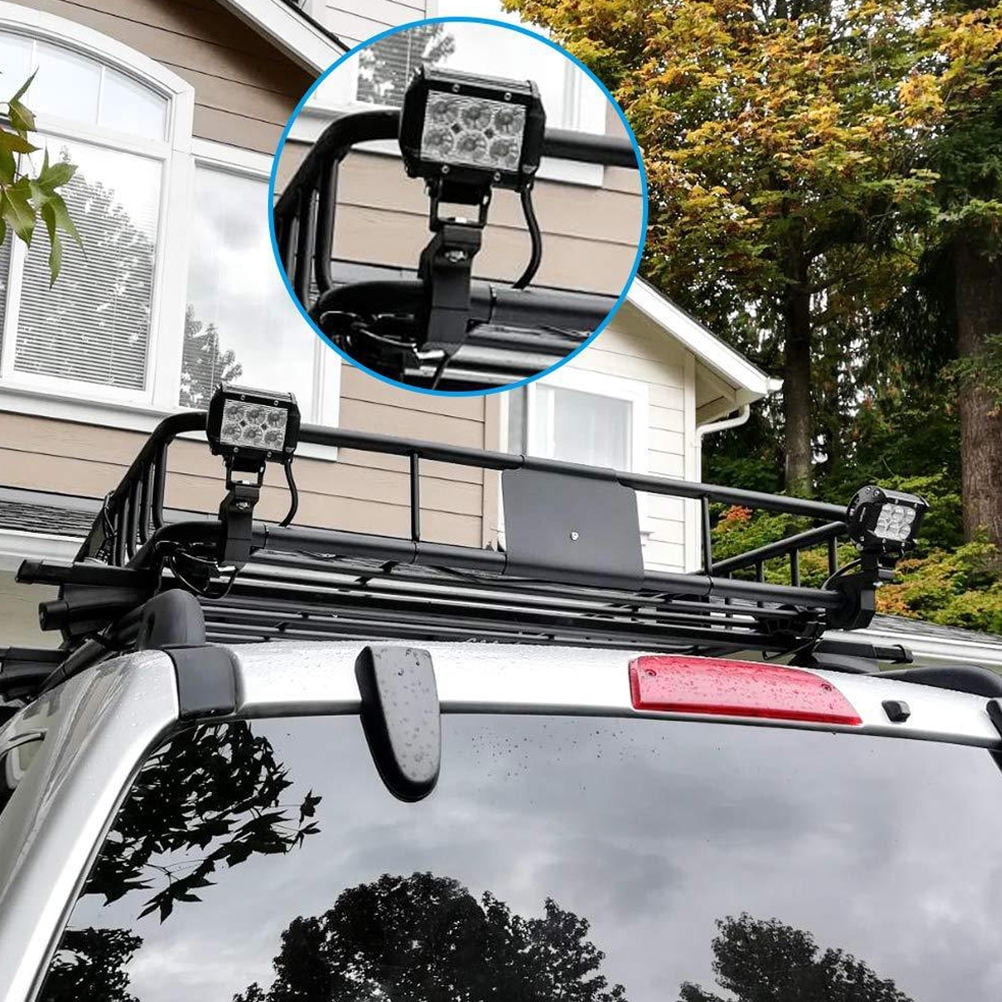 BESTYASH 1Set Bull Bar Clamp Black Spotlight Holder for Trucks Boats ...