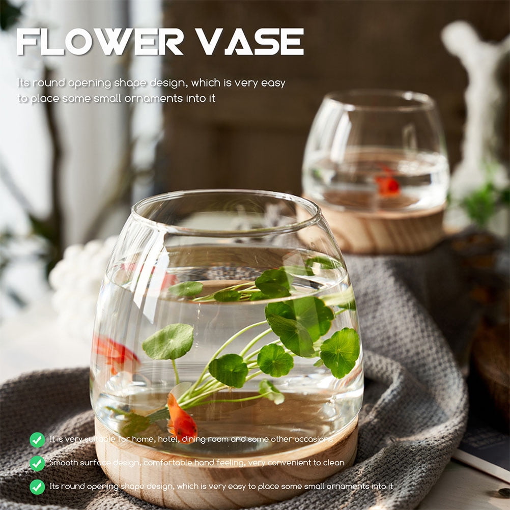 BESTYASH 1Set Clear Glass Aquatic Plant Container Suitable for Home Use ...