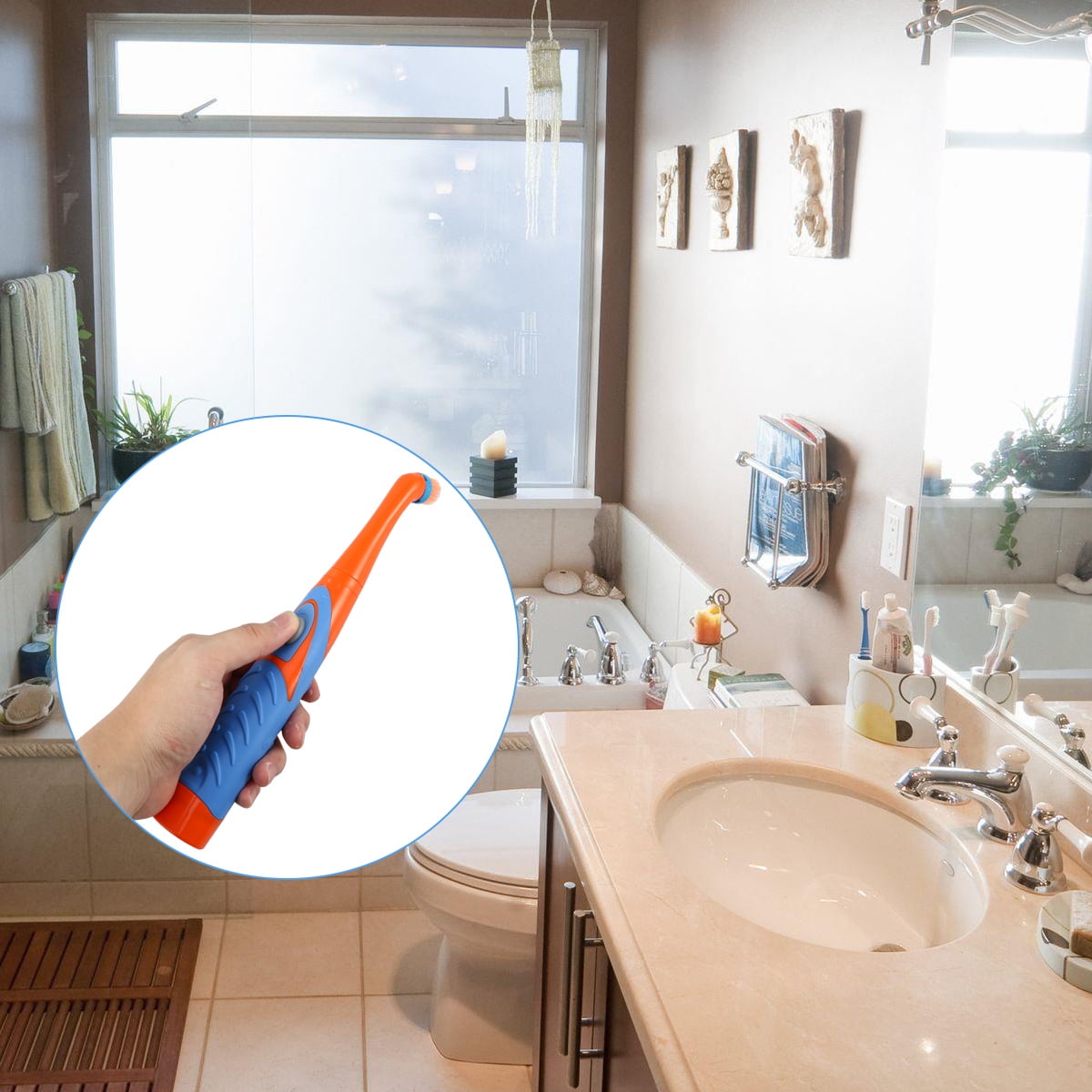 BESTYASH 1Set Comfortable Handle Electric Plastic Brush for Kitchen Pan ...