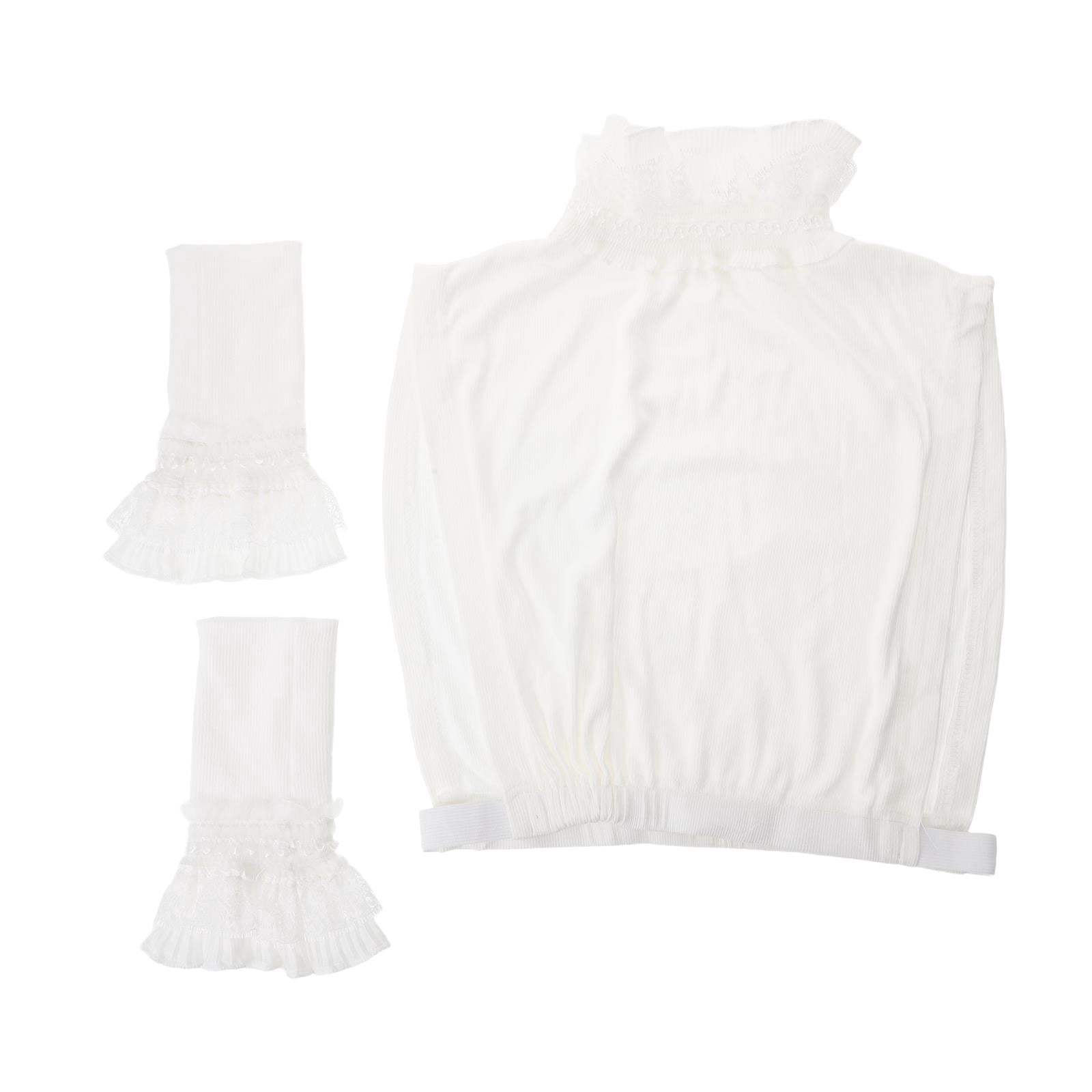 BESTYASH 1Set Detachable White Lace Collar and False Cuffs Set Soft ...