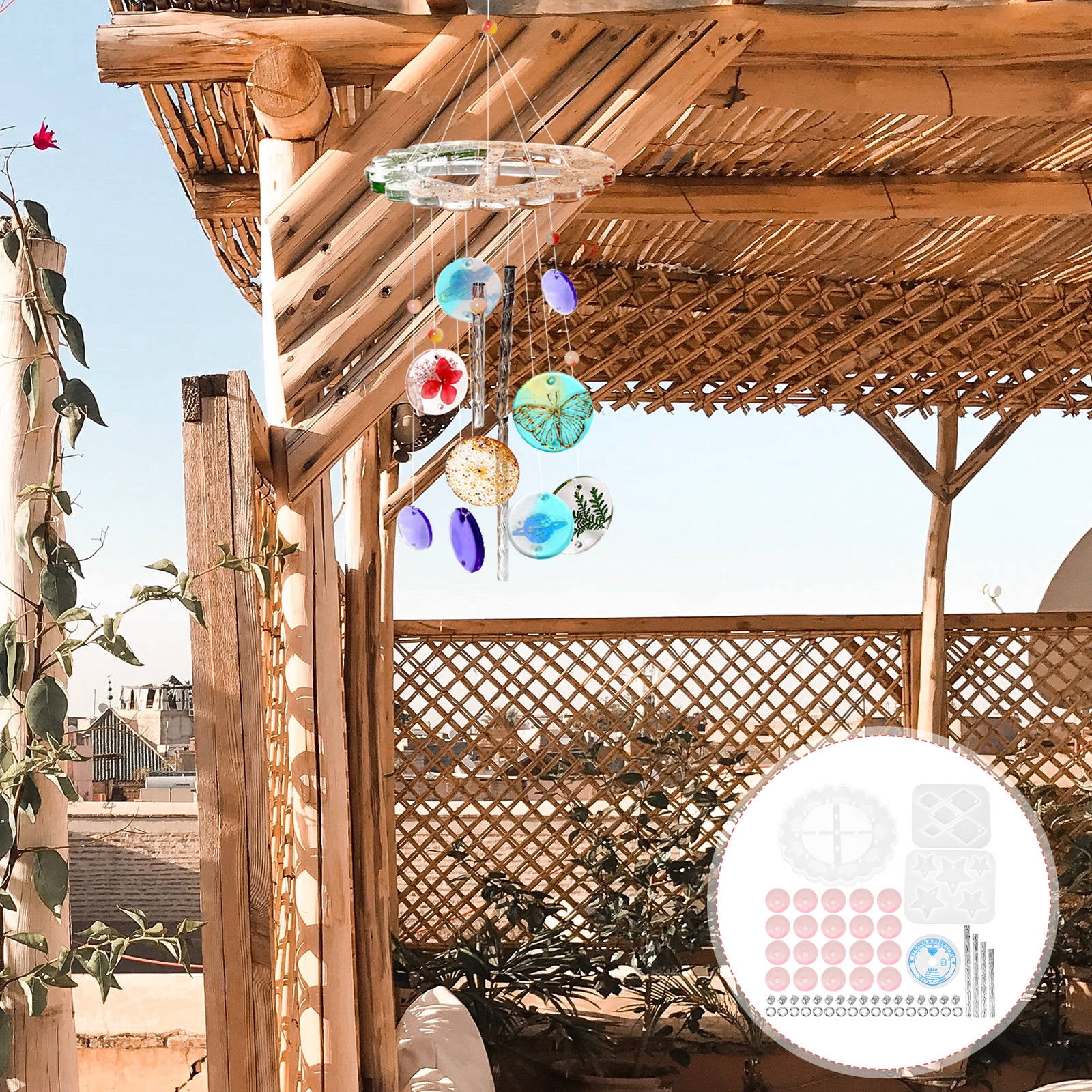 BESTYASH Wind Chime Casting Mold Stars Rhombus White Silicone Non-Stick ...