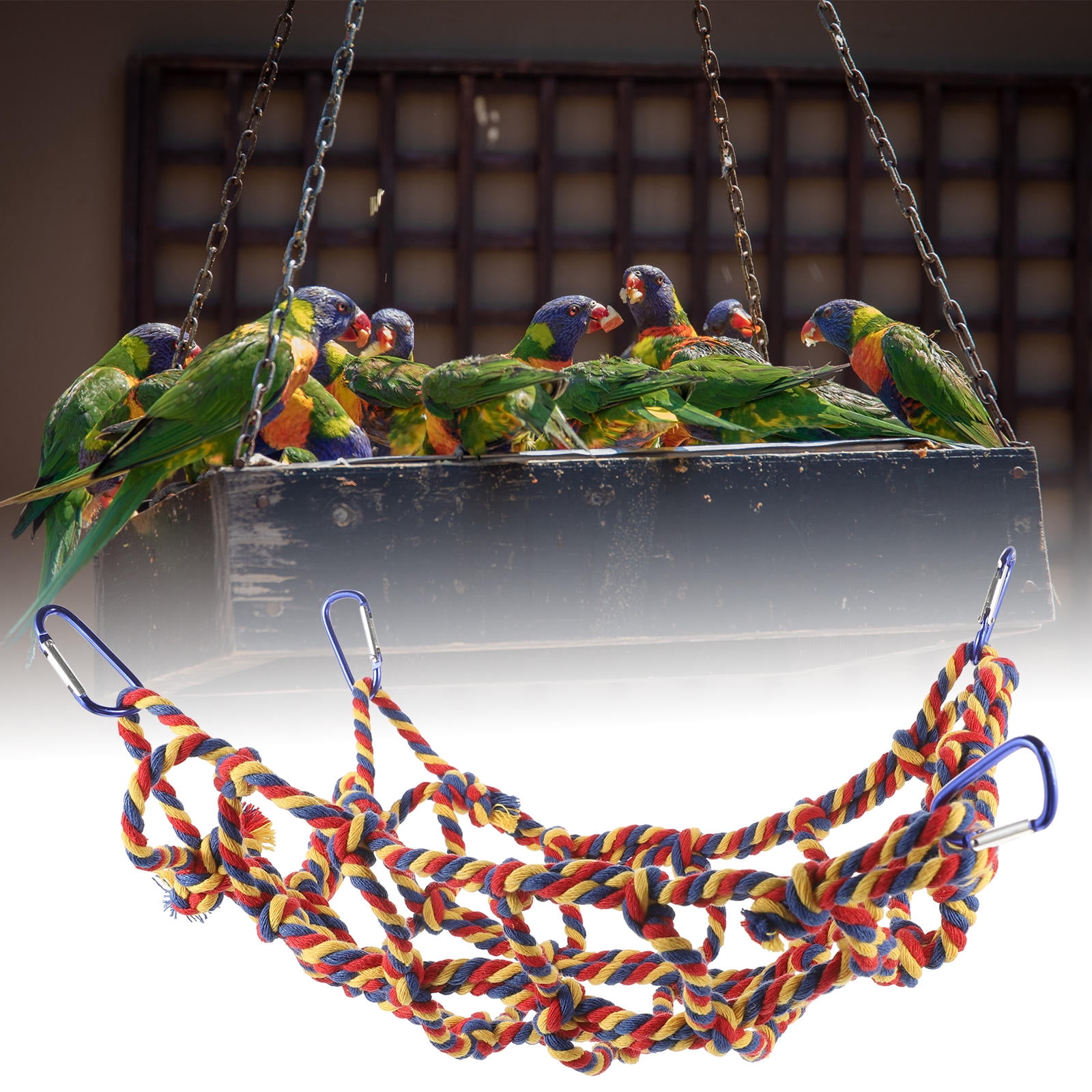 BESTYASH 1Set Hanging Bird Hammock Made with Cotton Rope for Parrot ...