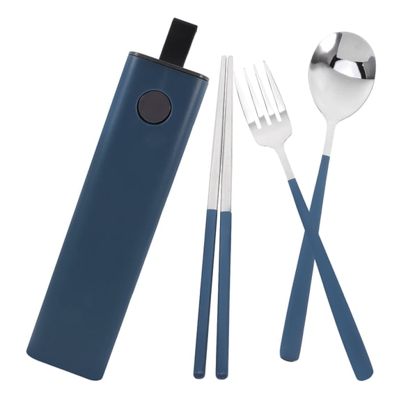 BESTYASH 1Set Lunch Cutlery Set for Work Blue Travel Silverware with ...