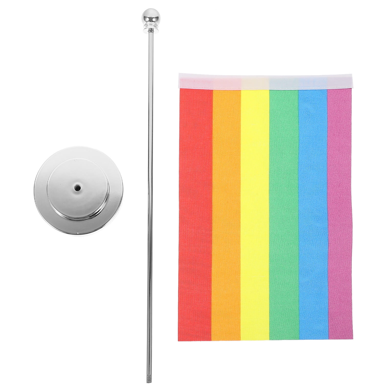 BESTYASH 1Set Multi Color Flags with Metal Base Portable Table Flags ...