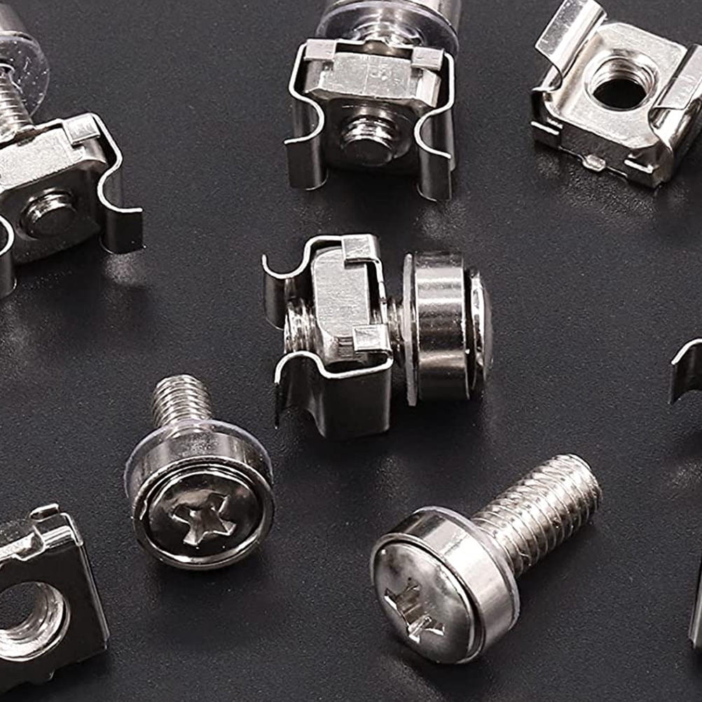BESTYASH 1Set Plated Cage Nuts and Rack Mount Screws for Server Cabinet ...