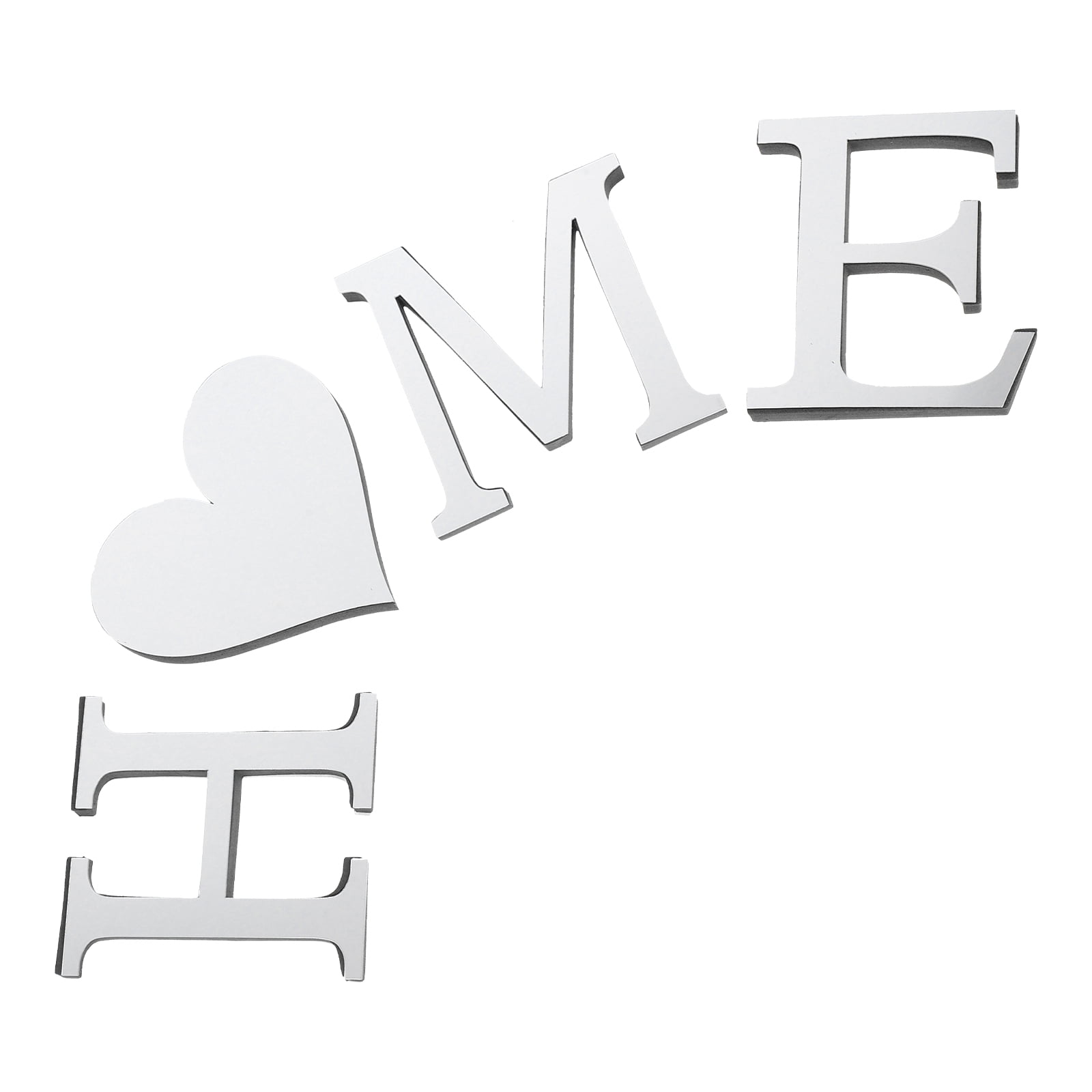 BESTYASH 1Set Plated Silver Acrylic Mirror Wall Decals 3D Self Stick ...