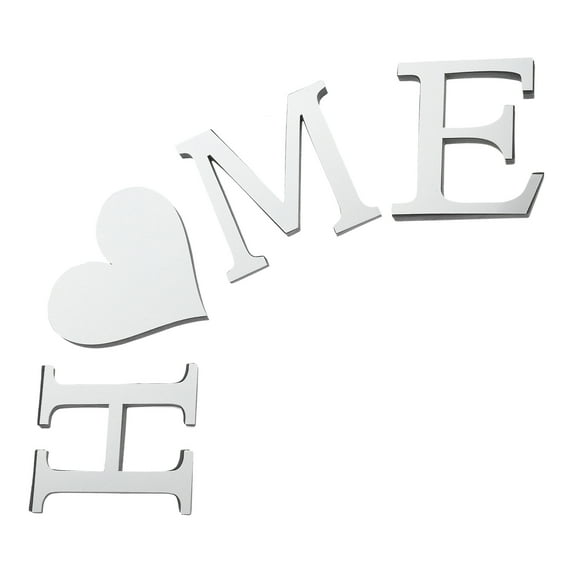 BESTYASH 1Set Plated Silver Acrylic Mirror Wall Decals 3D Self Stick ...