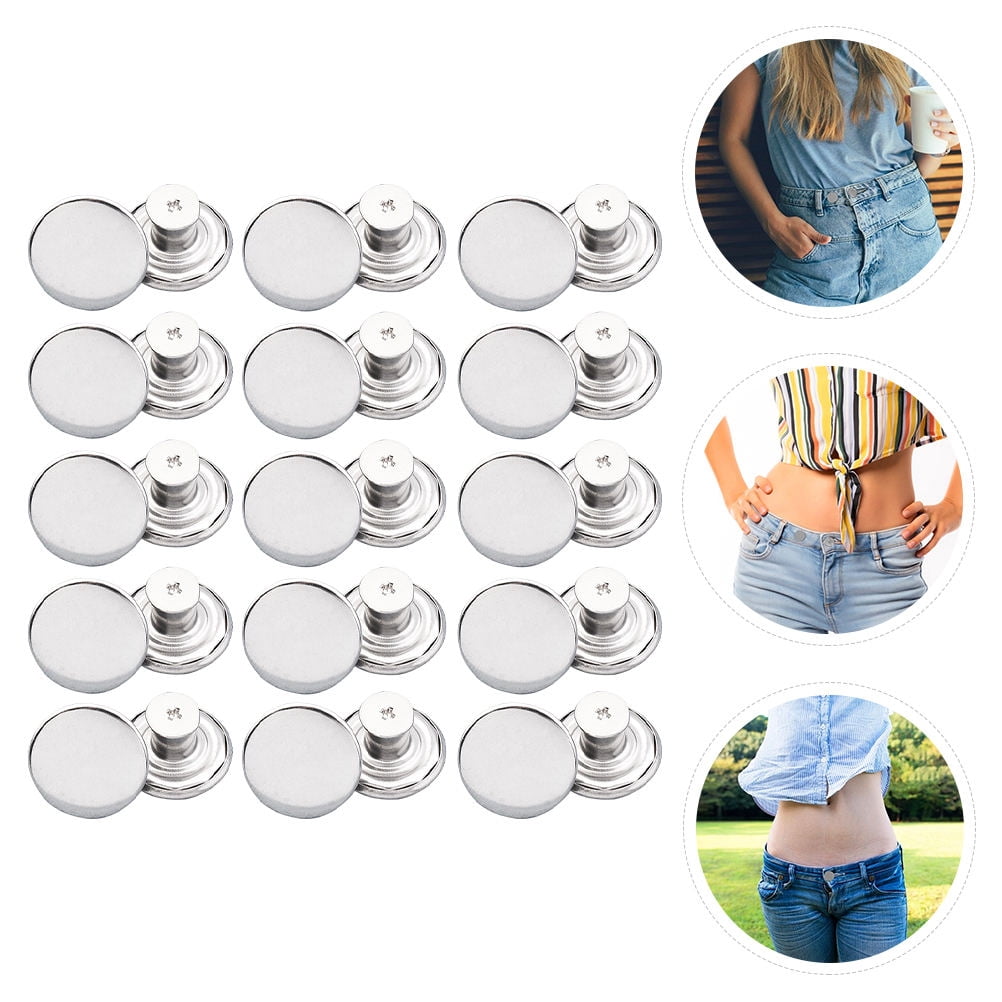 BESTYASH 1Set Silver Instant Button for Jean Vintage Metal Buckles No ...