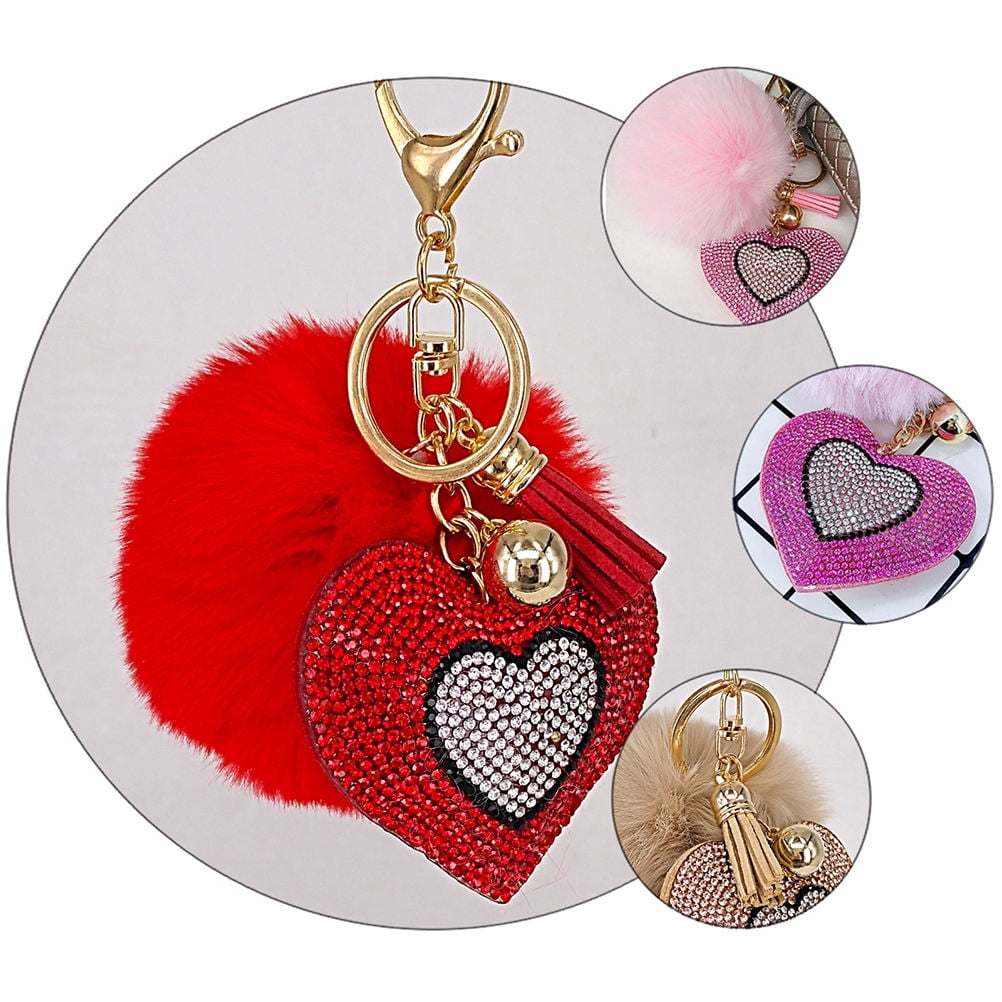 BESTYASH 2 Pcs Valentines Day Keyring Heart Design Zinc Alloy Assorted ...