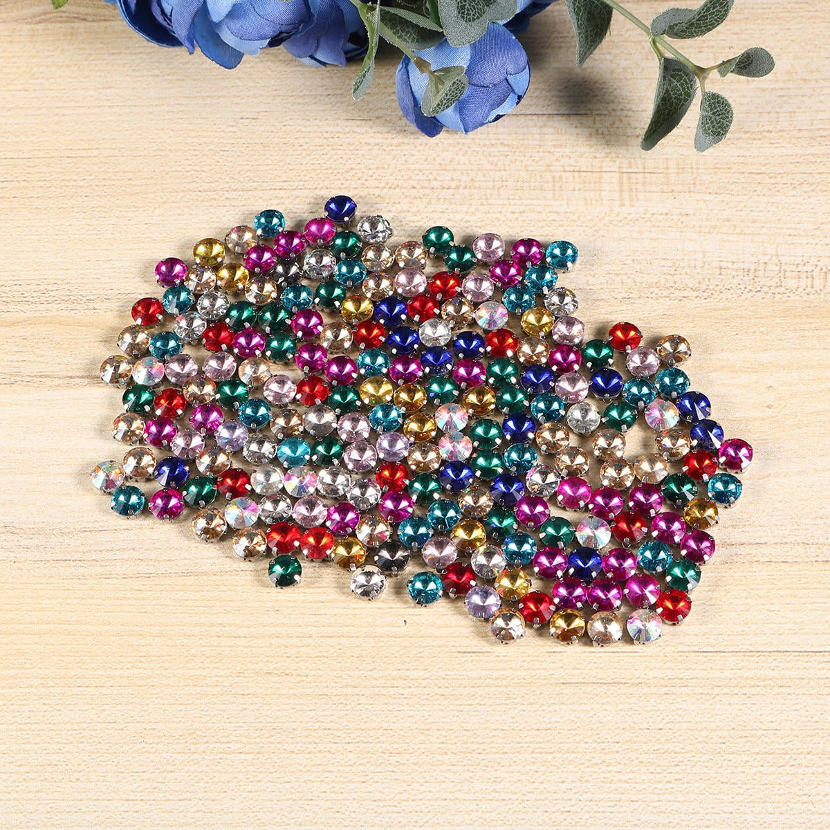 BESTYASH 200pcs Round Claw Crystal Rhinestones Assorted Color Elegant ...