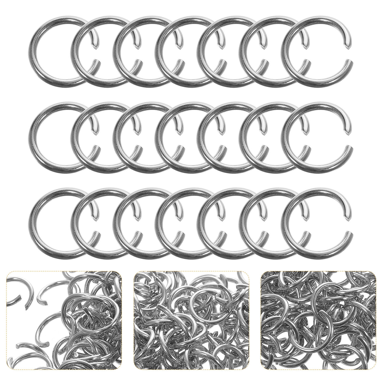 BESTYASH 200pcs Split Jump Rings Silver Stainless Steel DIY Accessory ...