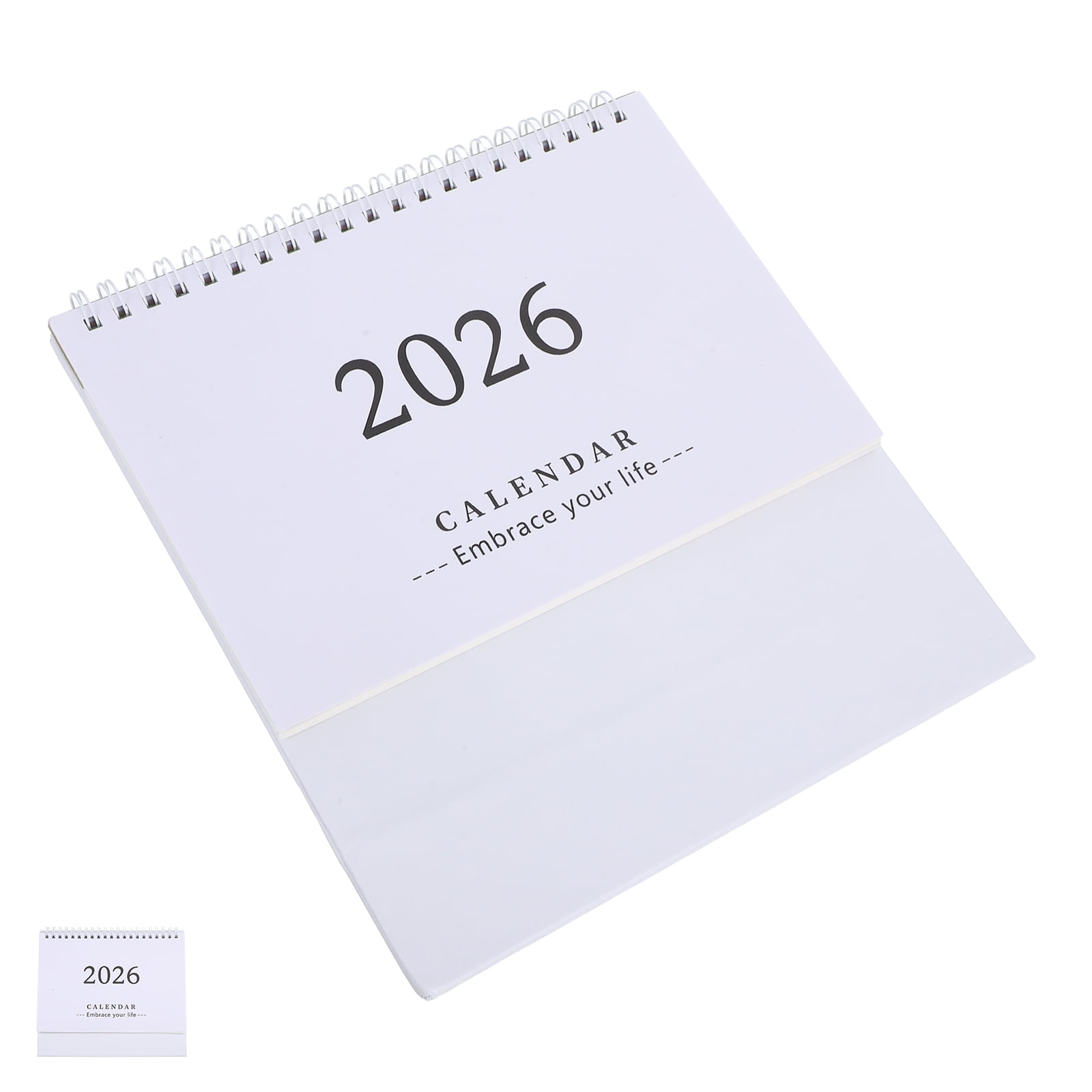 BESTYASH 2026 Small Desktop Calendar White Foldable Stand Yearly ...