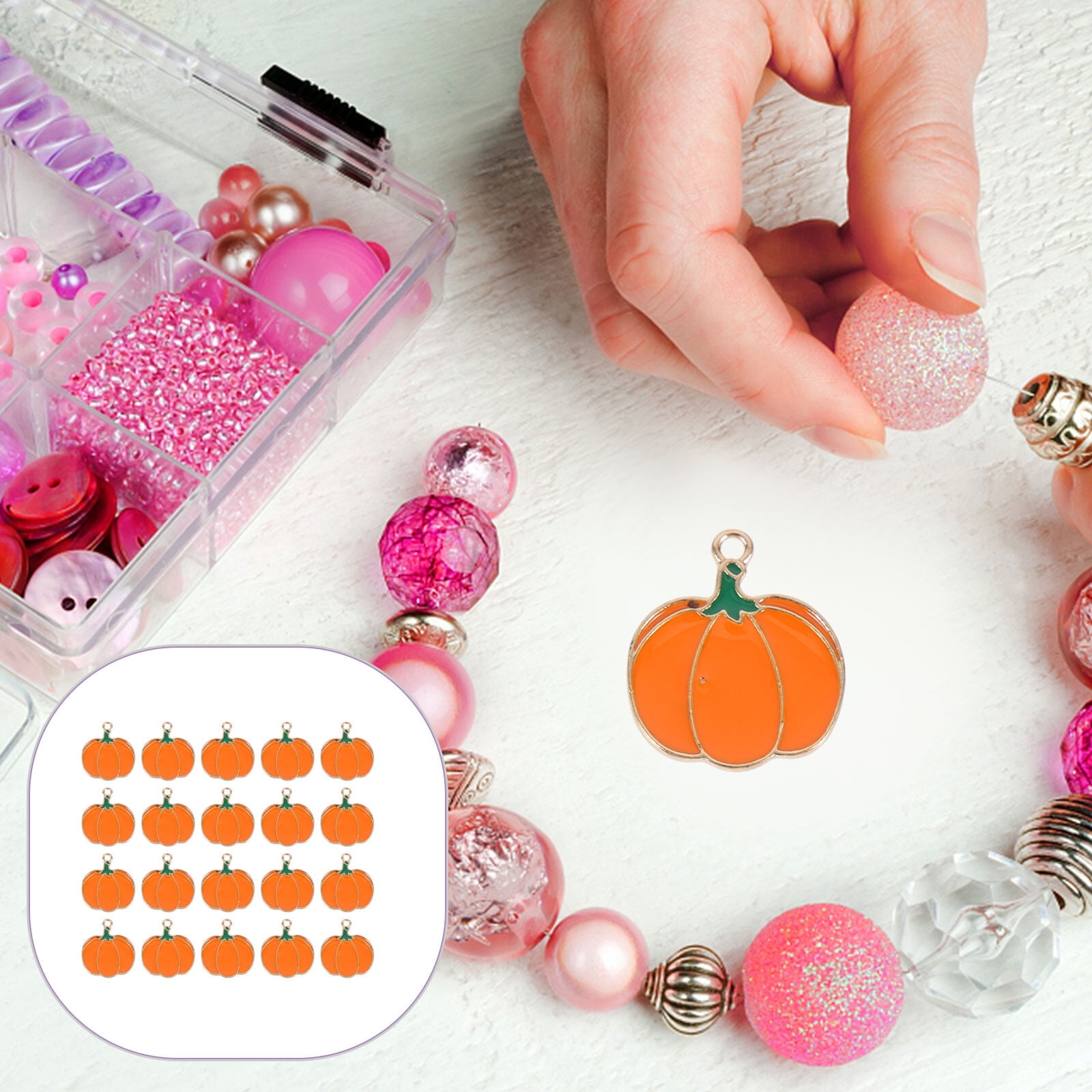BESTYASH 20 Pieces Fall Pumpkin Charms for Jewelry Making, Crafting ...
