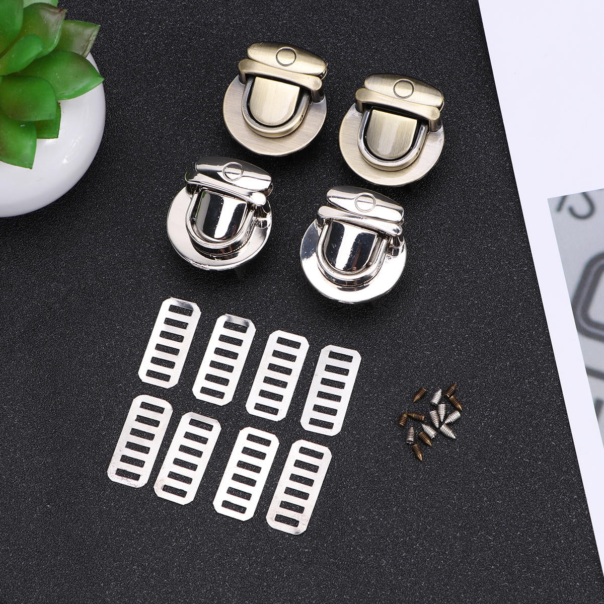 BESTYASH 20Pcs Metal Tuck Lock Box Closure with Screw Holes for Vintage ...