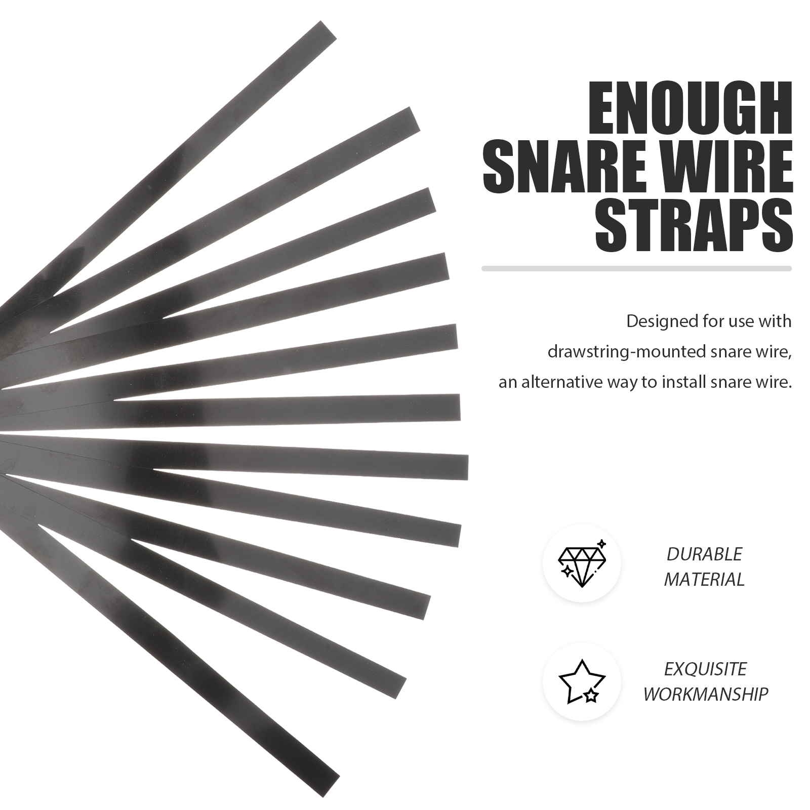 BESTYASH 20Pcs Snare Drum Strap Kit Black Fixing for Drum Assembly and ...