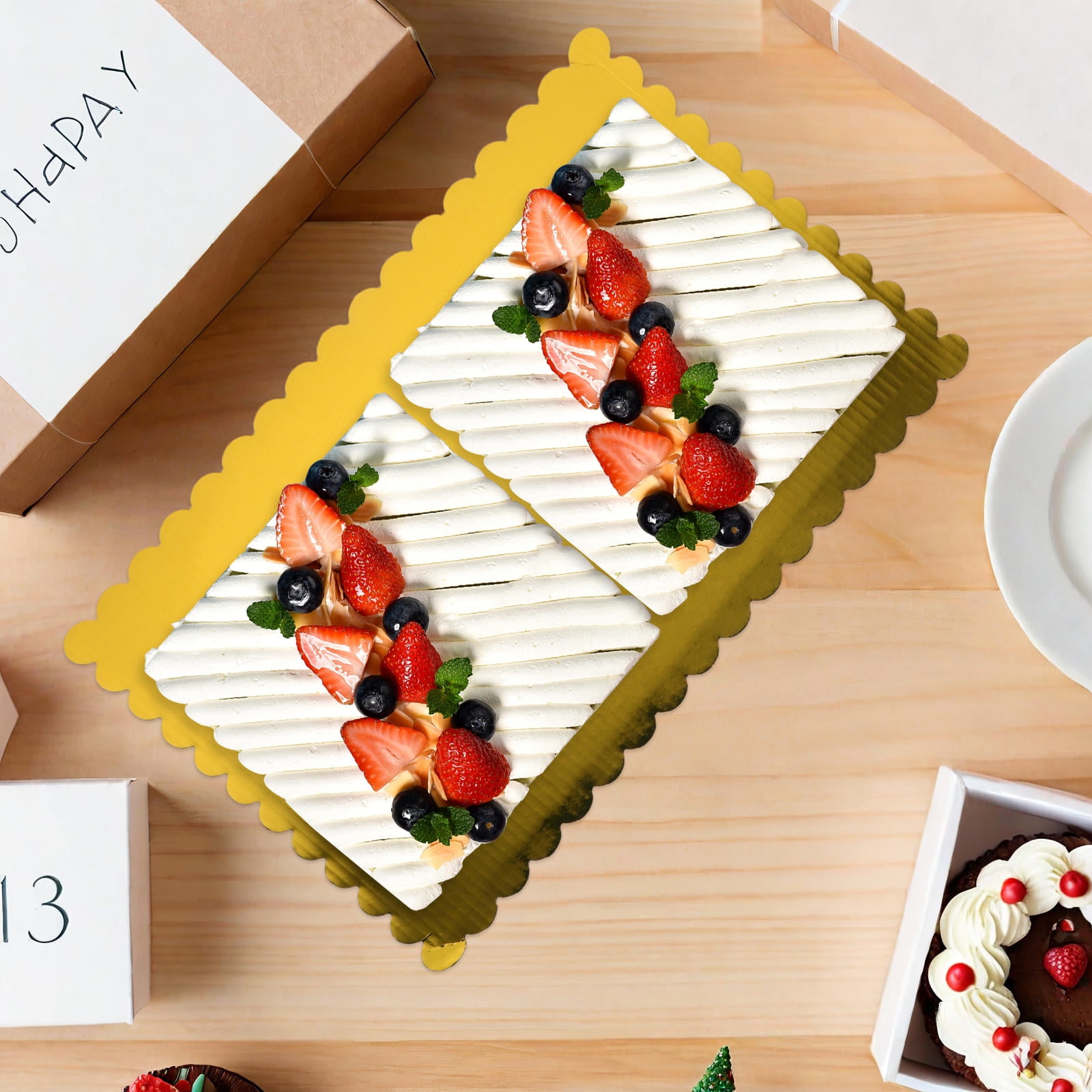 BESTYASH 20Pcs Rectangle Cake Cardboard Base Tray 2Mm Thick for Baking ...