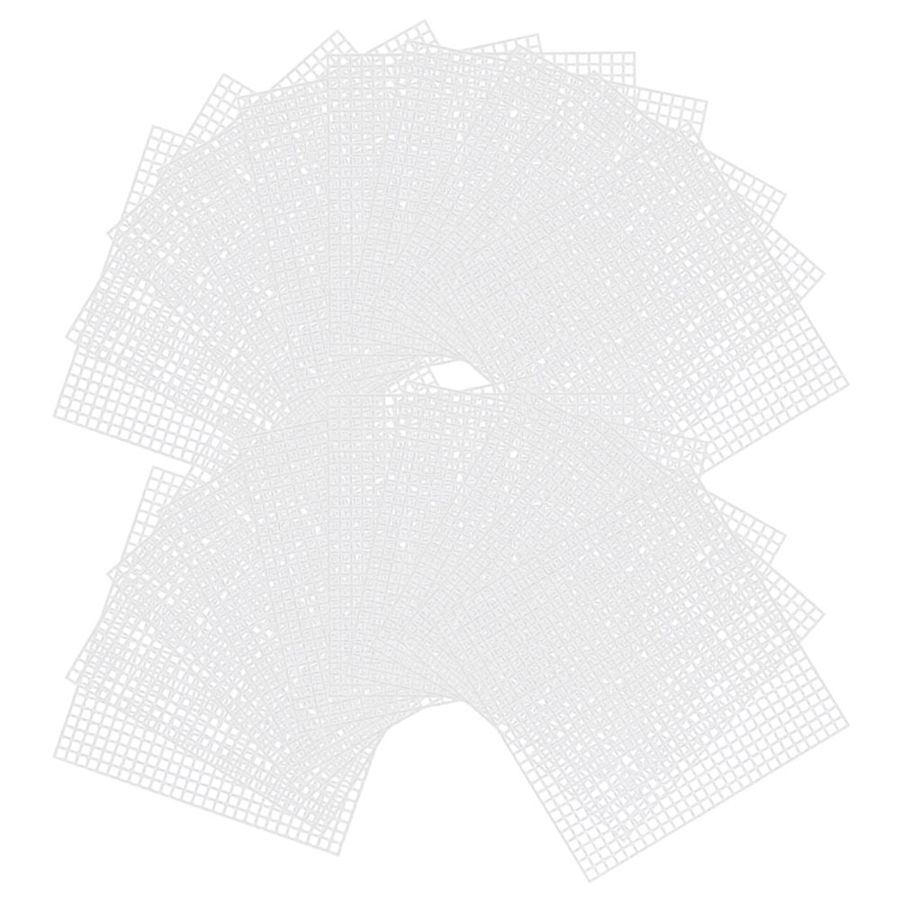 BESTYASH 20Pcs White Plastic Mesh Canvas Sheets for DIY Cross Stitch ...