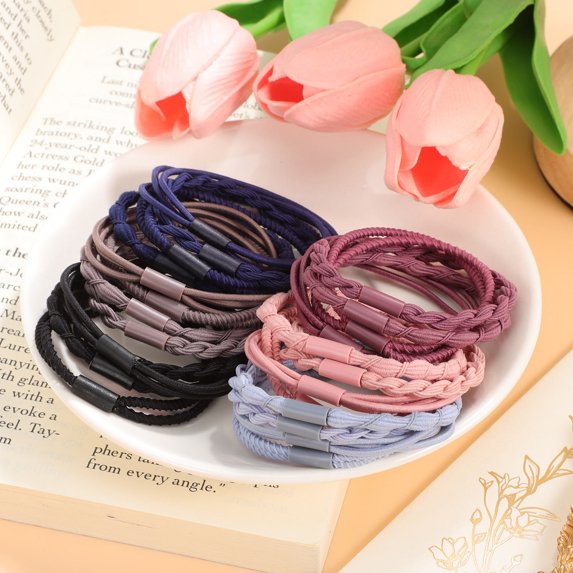 BESTYASH 24Pack Daily Life Hair Elastics for Women No Damage Secure ...