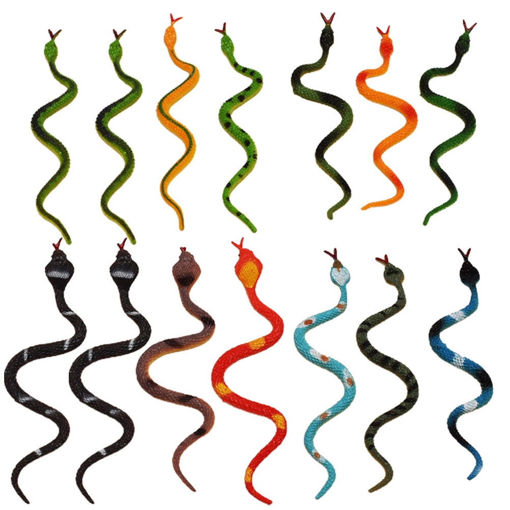 BESTYASH 24Pcs PVC Fake Snake Model Assorted Colors Realistic ...