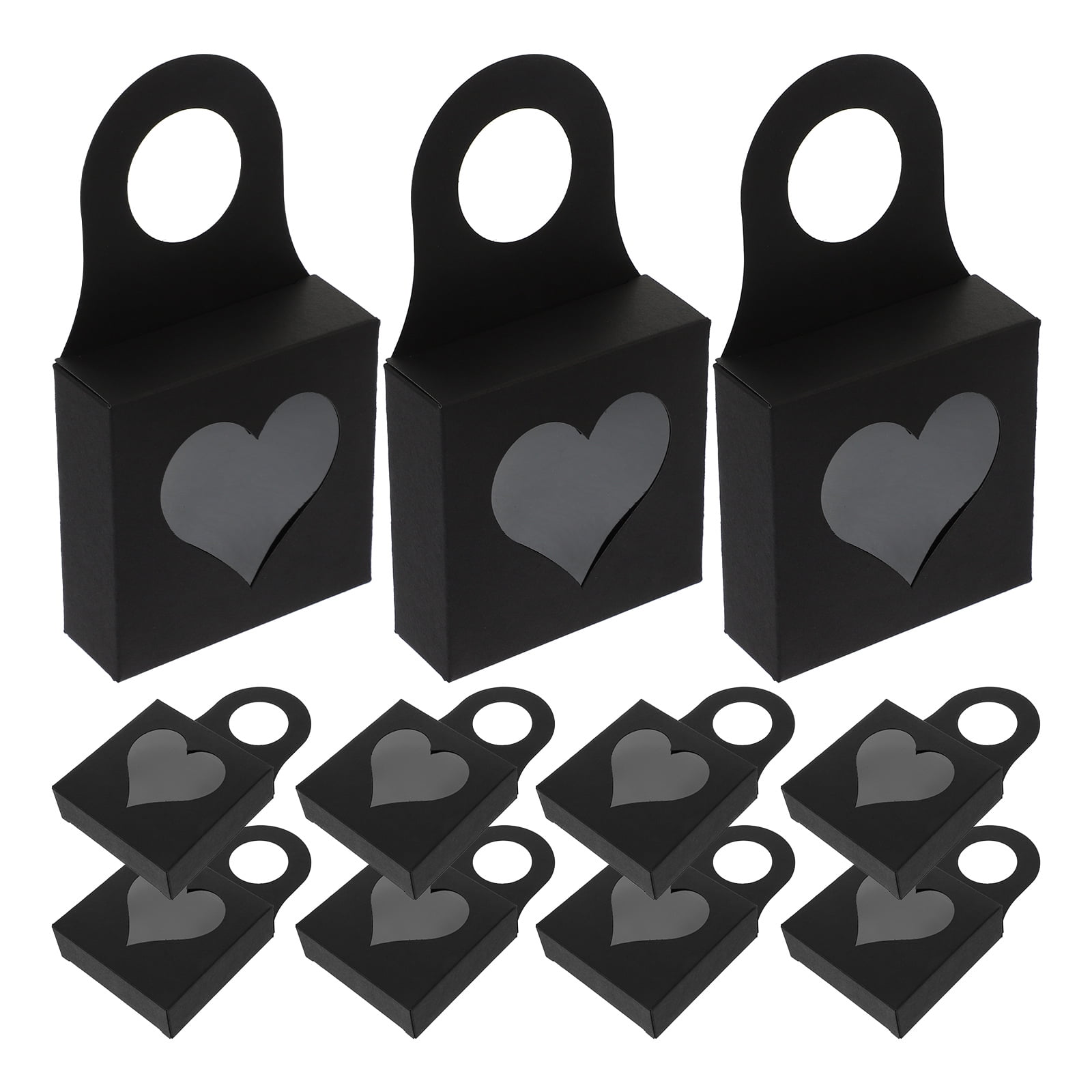BESTYASH 25Pcs Black Paper Storage Case with Window and Handle ...
