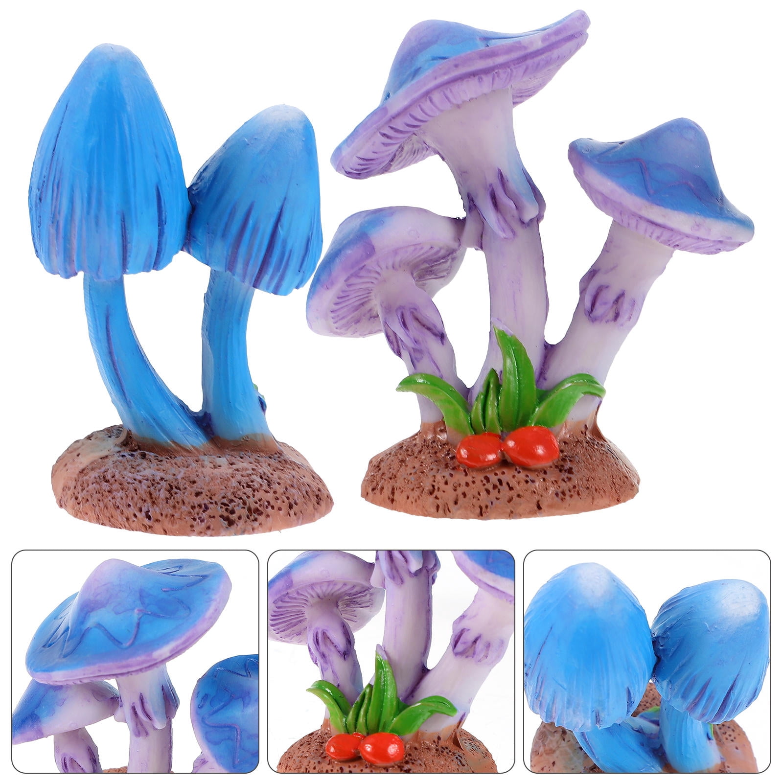 BESTYASH 2Pcs Assorted Color Resin Mushroom Statues for Small Garden ...