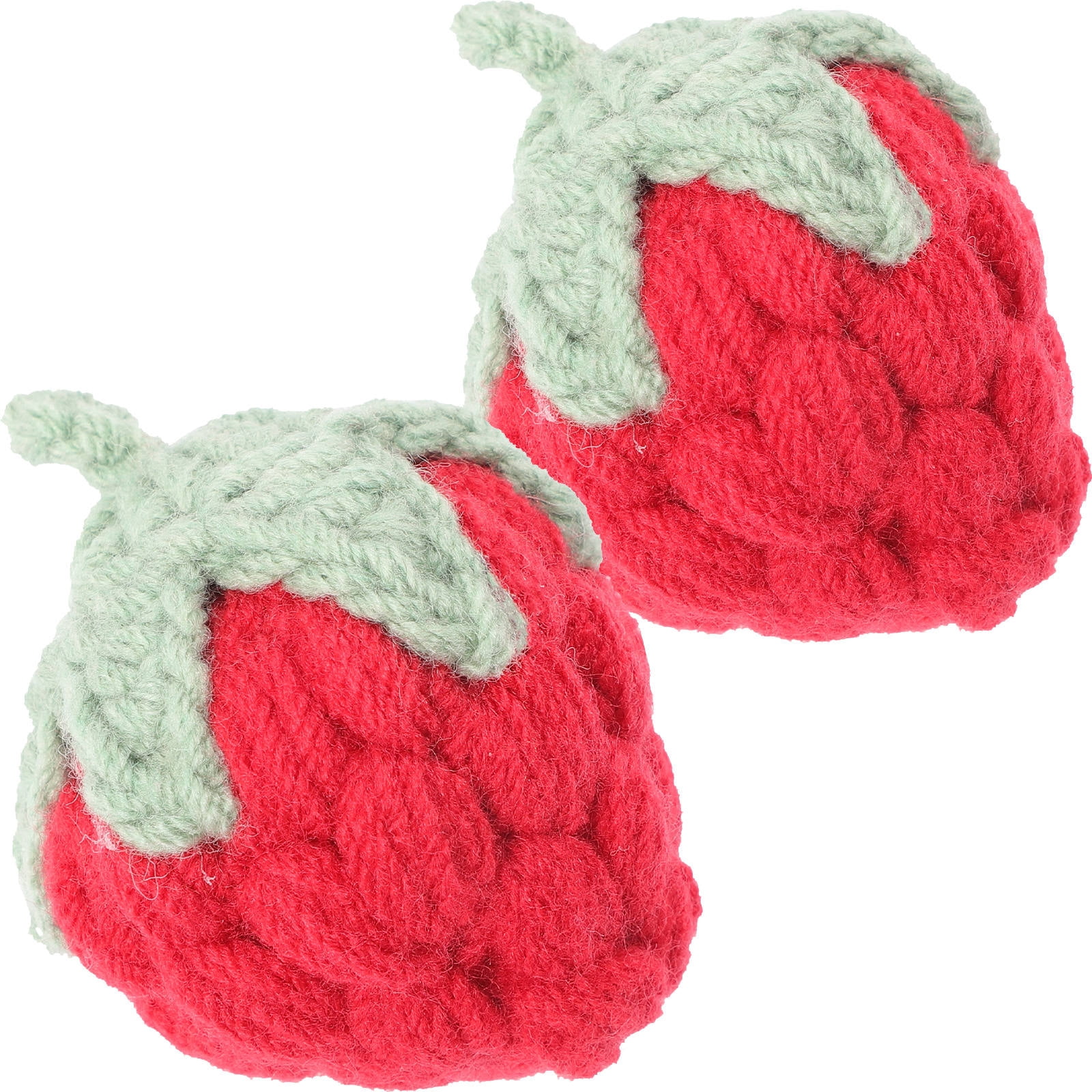 BESTYASH 2-Pack Wool Yarn Strawberry Brooch Pins for Hair Accessories ...