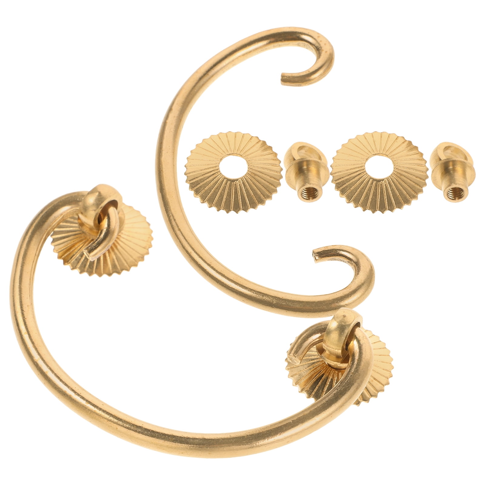 BESTYASH 2Pcs Golden Brass Drawer Pulls Decorative Cabinet Handles with ...