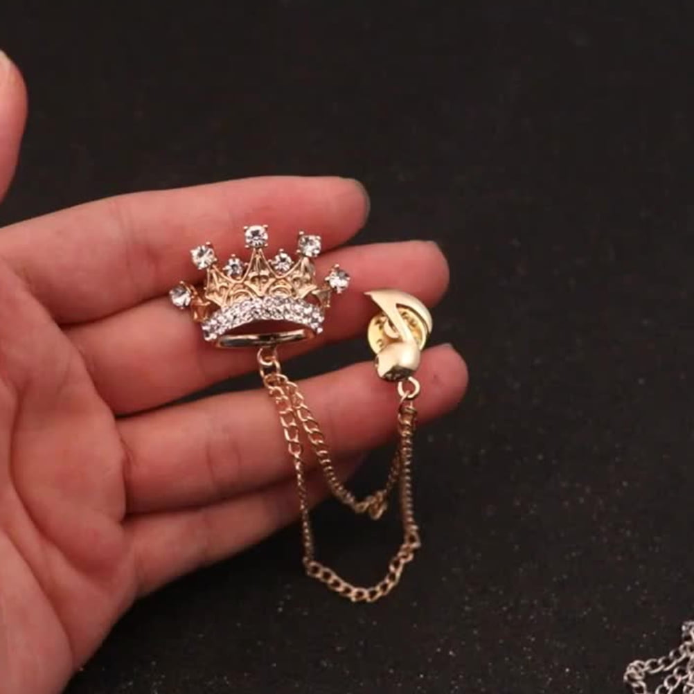 BESTYASH 2Pcs Golden Fringe Chain Brooch Collar Pin Musical Note Metal ...