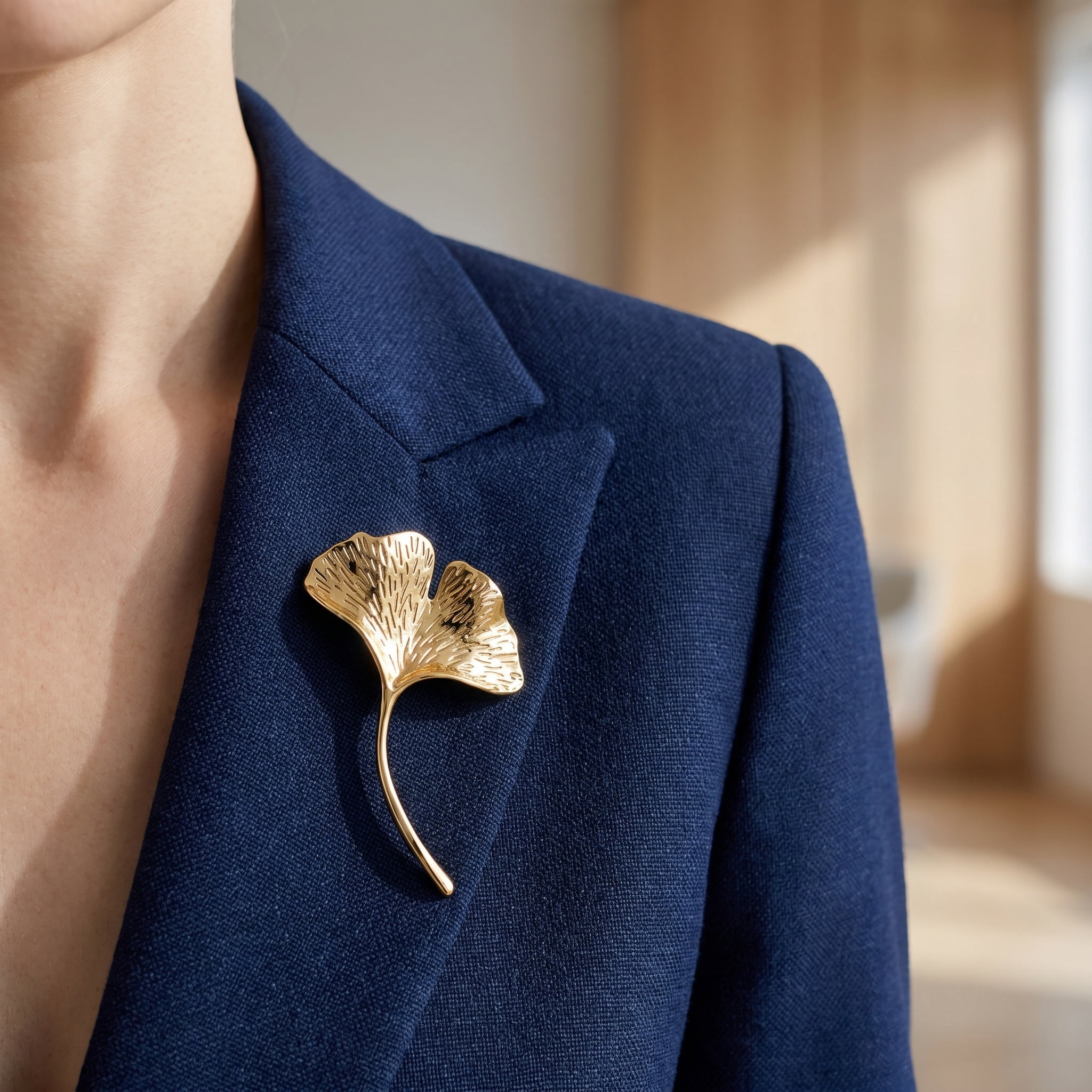 BESTYASH 2Pcs Golden Leaf Brooch Lapel Pins with Rhinestone Alloy ...