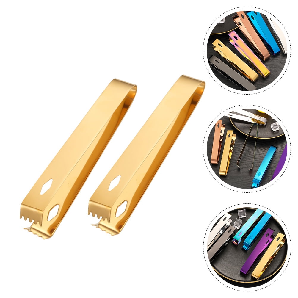 BESTYASH 2Pcs Golden Stainless Steel Ice Cube Clamp for Bar Use with ...