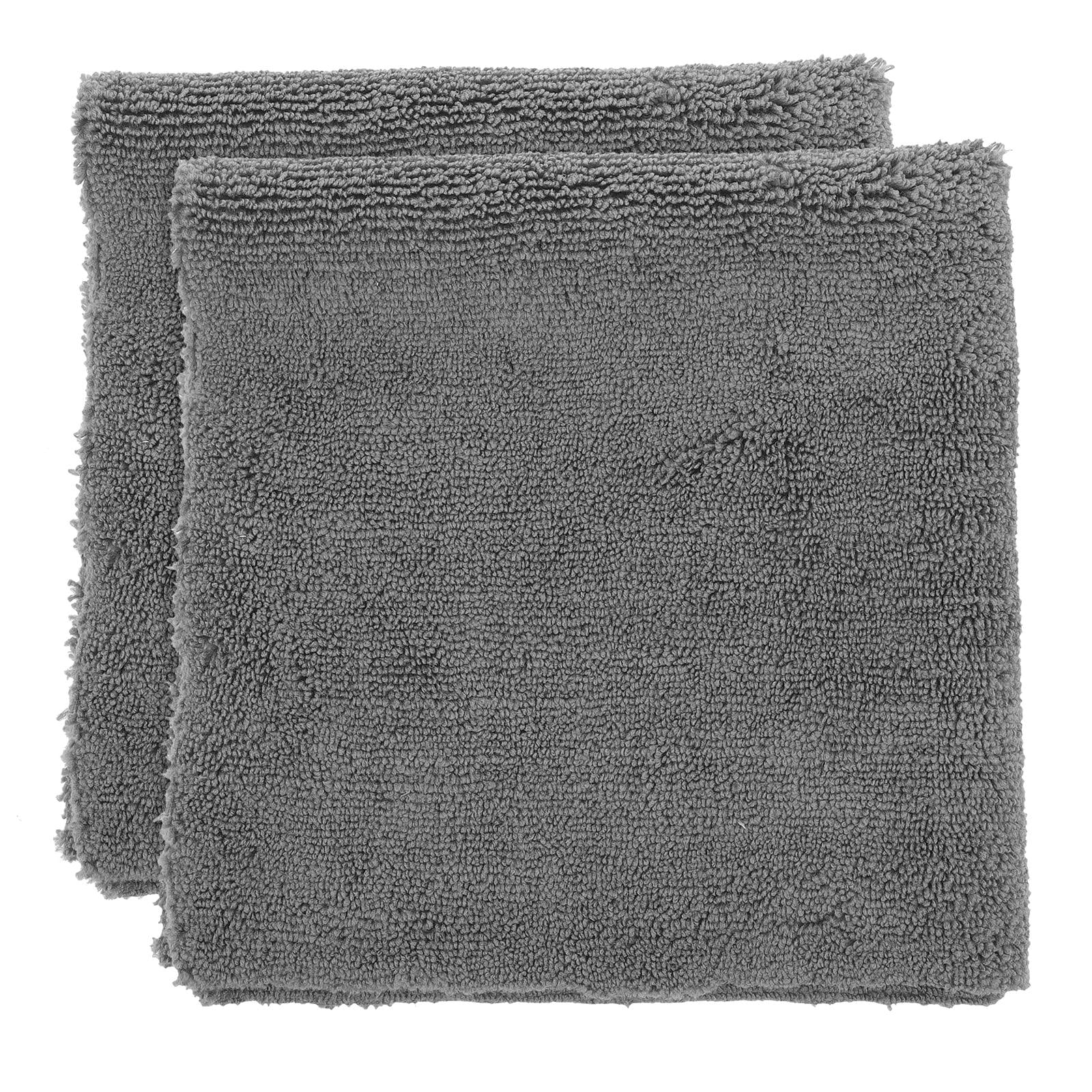 BESTYASH 2Pcs Grey Microfiber Towels for Cars Multiuse Car Wash and ...