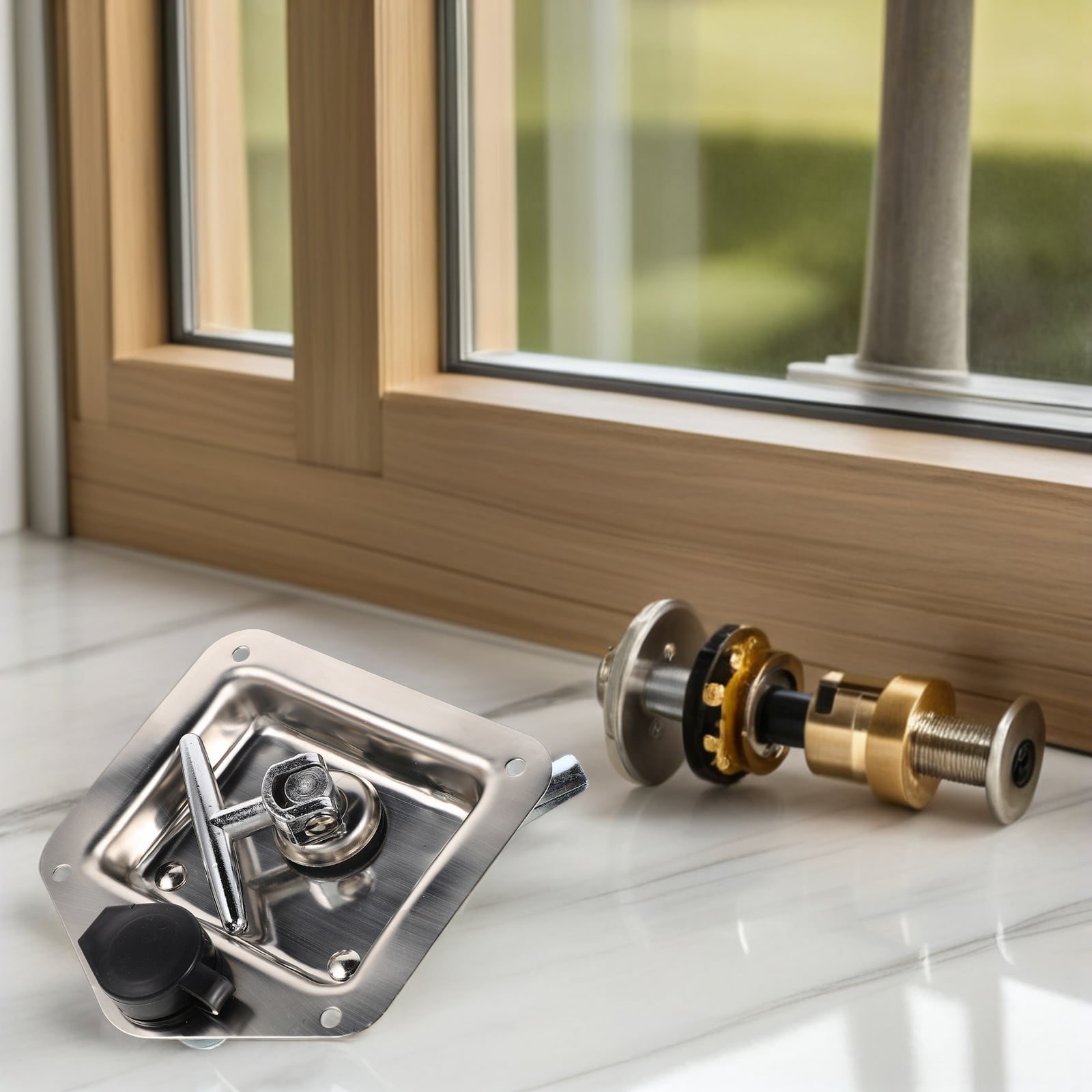 BESTYASH 2Pcs Heavy Duty Stainless Steel T Handle Lock for Semi Trailer ...