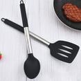 BESTYASH 2Pcs Non Stick Silicone Cooking Spatula with Stainless Steel ...
