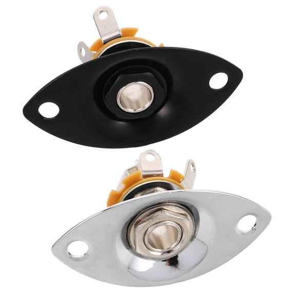 BESTYASH 2-Pack 635mm Electric Guitar Jack Plate Replacement Oval Audio ...