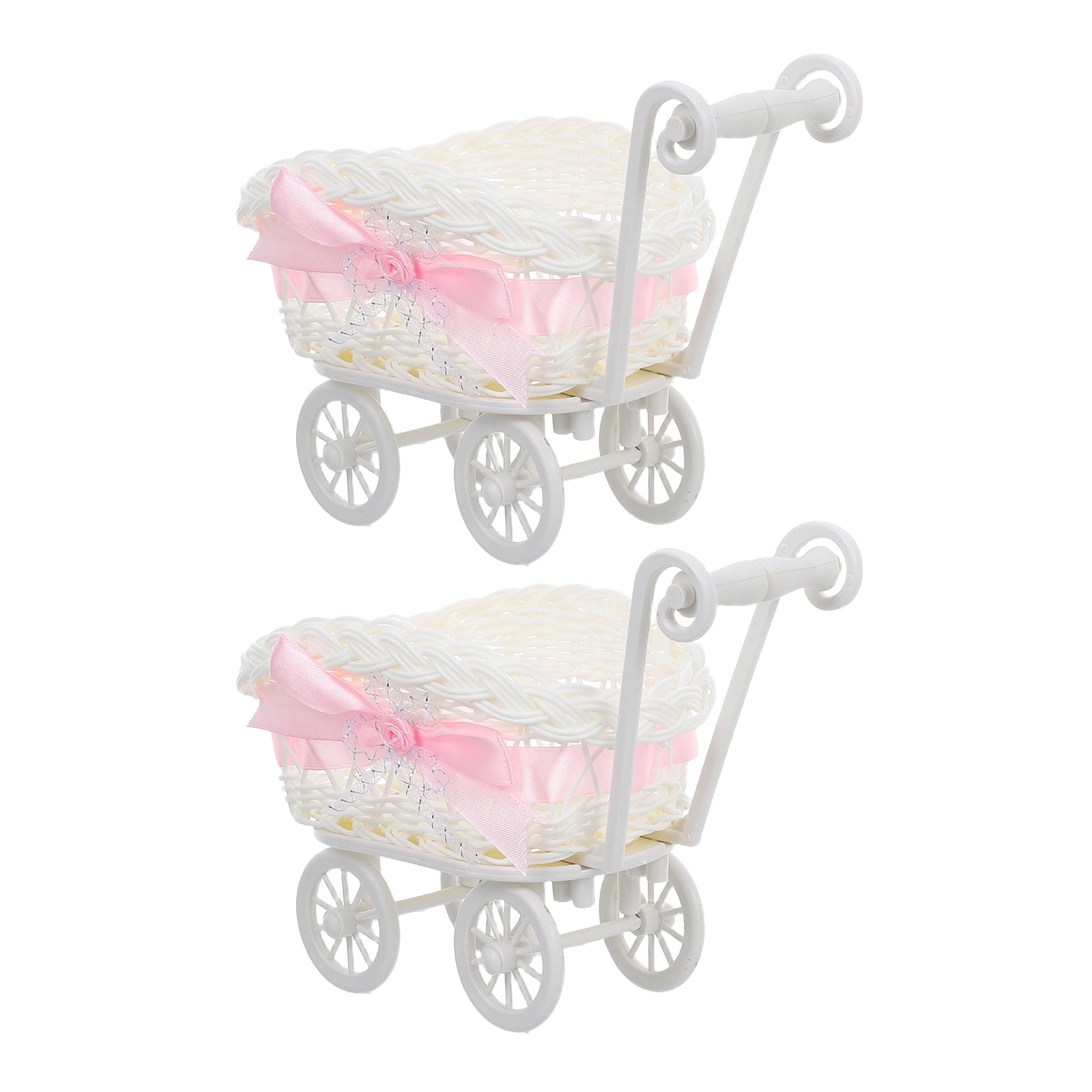BESTYASH 2Pcs Pink Craft Baskets in Cart Shape for Home Decor - Walmart.com