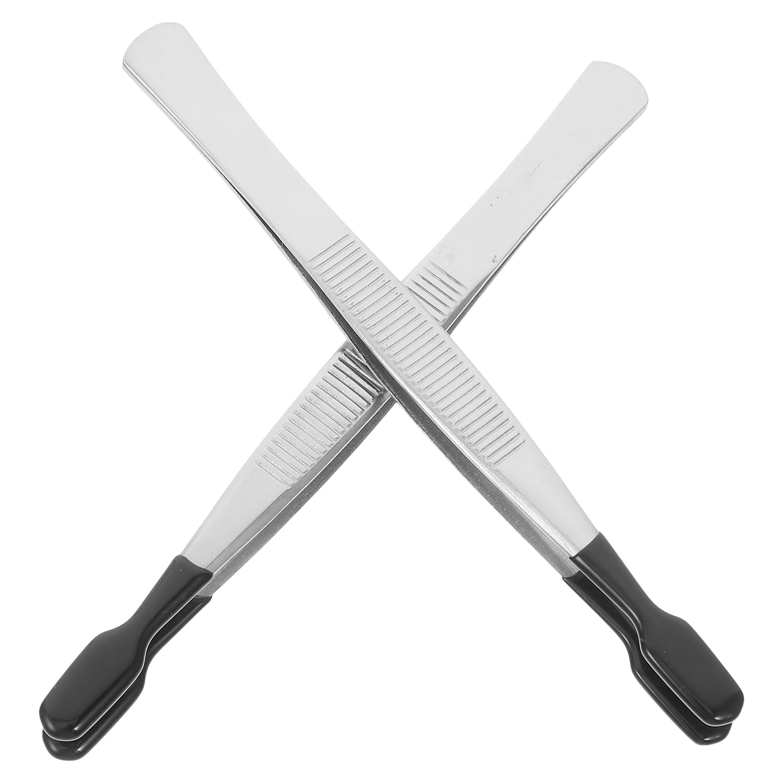 BESTYASH 2Pcs Plated Silver Metal Tweezers with Silicone Tips for Fake ...