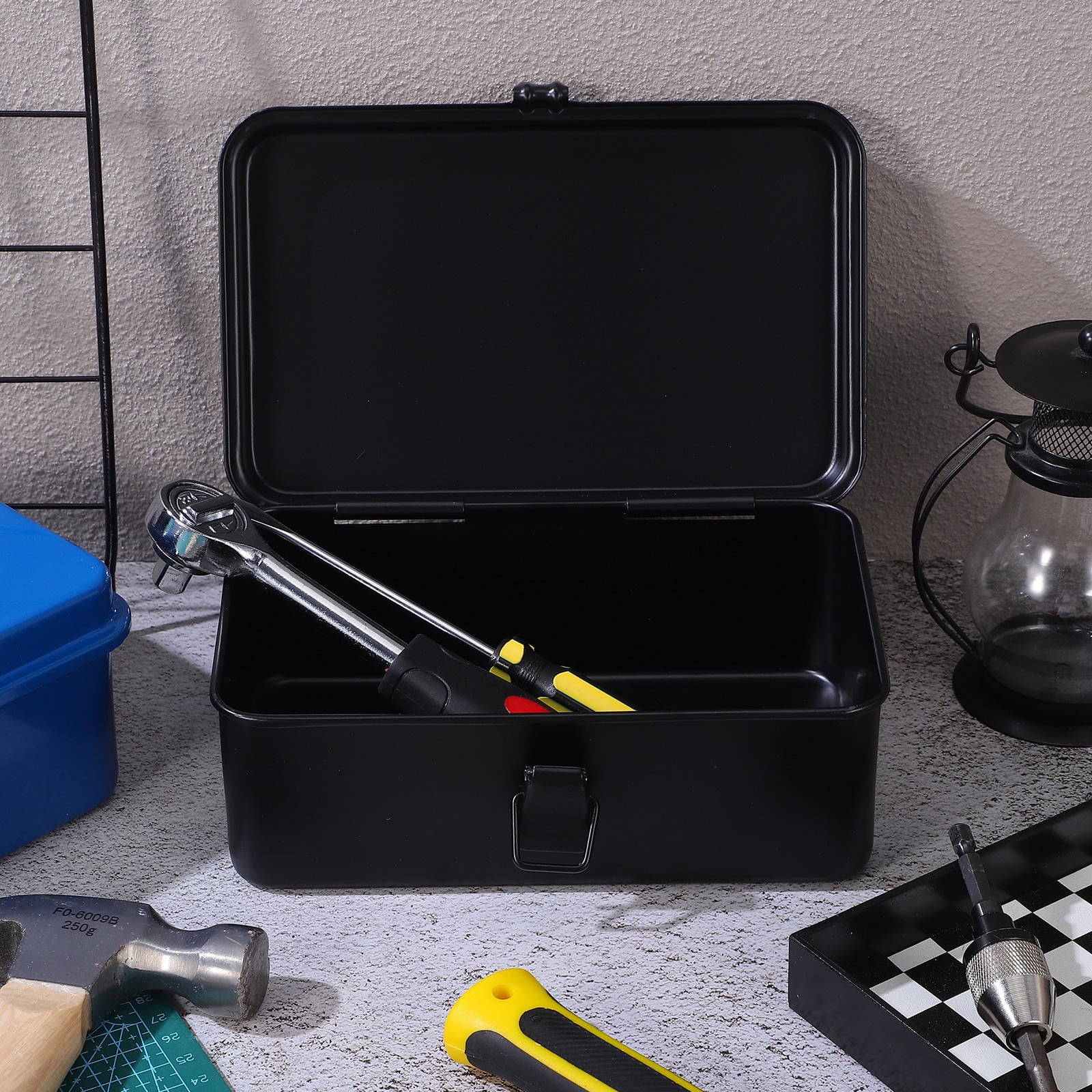 BESTYASH 2Pcs Portable Car Tool Boxes Heavy Duty Iron Tool Storage ...