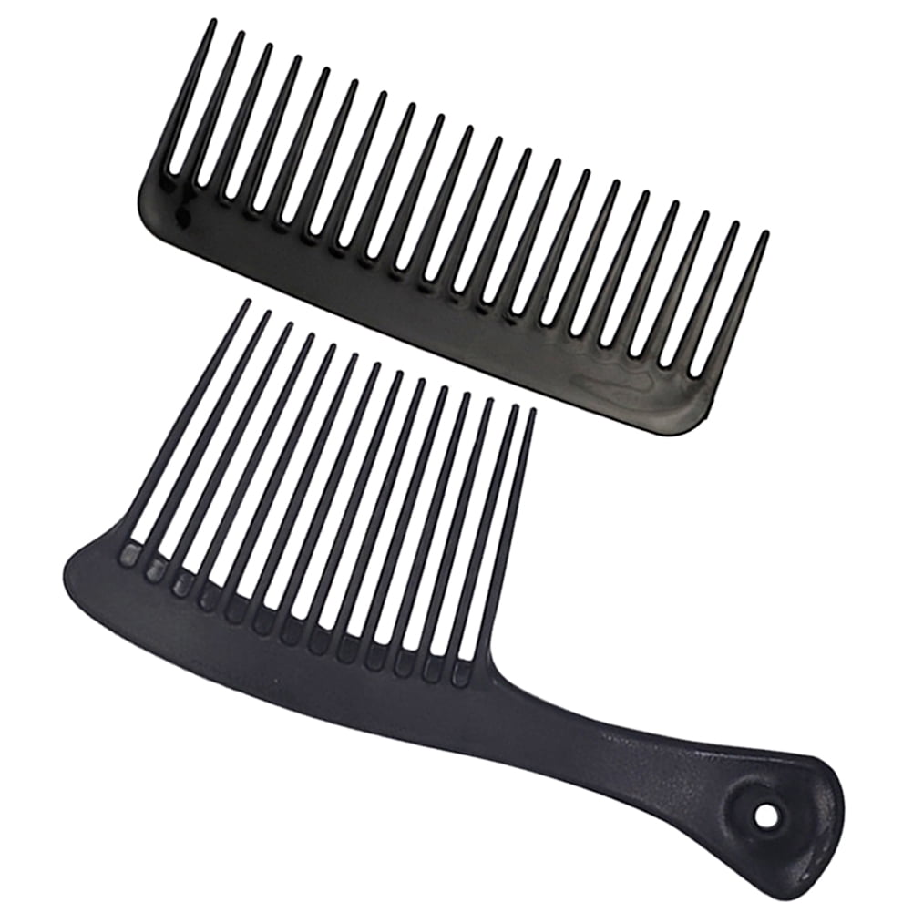 BESTYASH 2Pcs Portable Wide Tooth Comb Black Hair Device Ergonomic ...