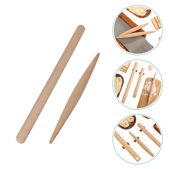 BESTYASH 2Pcs Small Dough Roller Beech Wood for Home Baking Tools ...