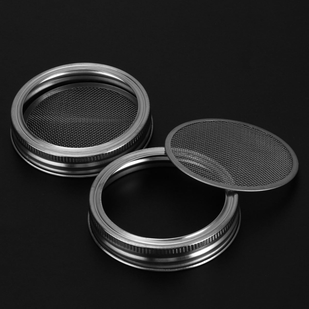 BESTYASH 2Pcs Sprouting Screen Lid Stainless Steel for Mason Jars ...