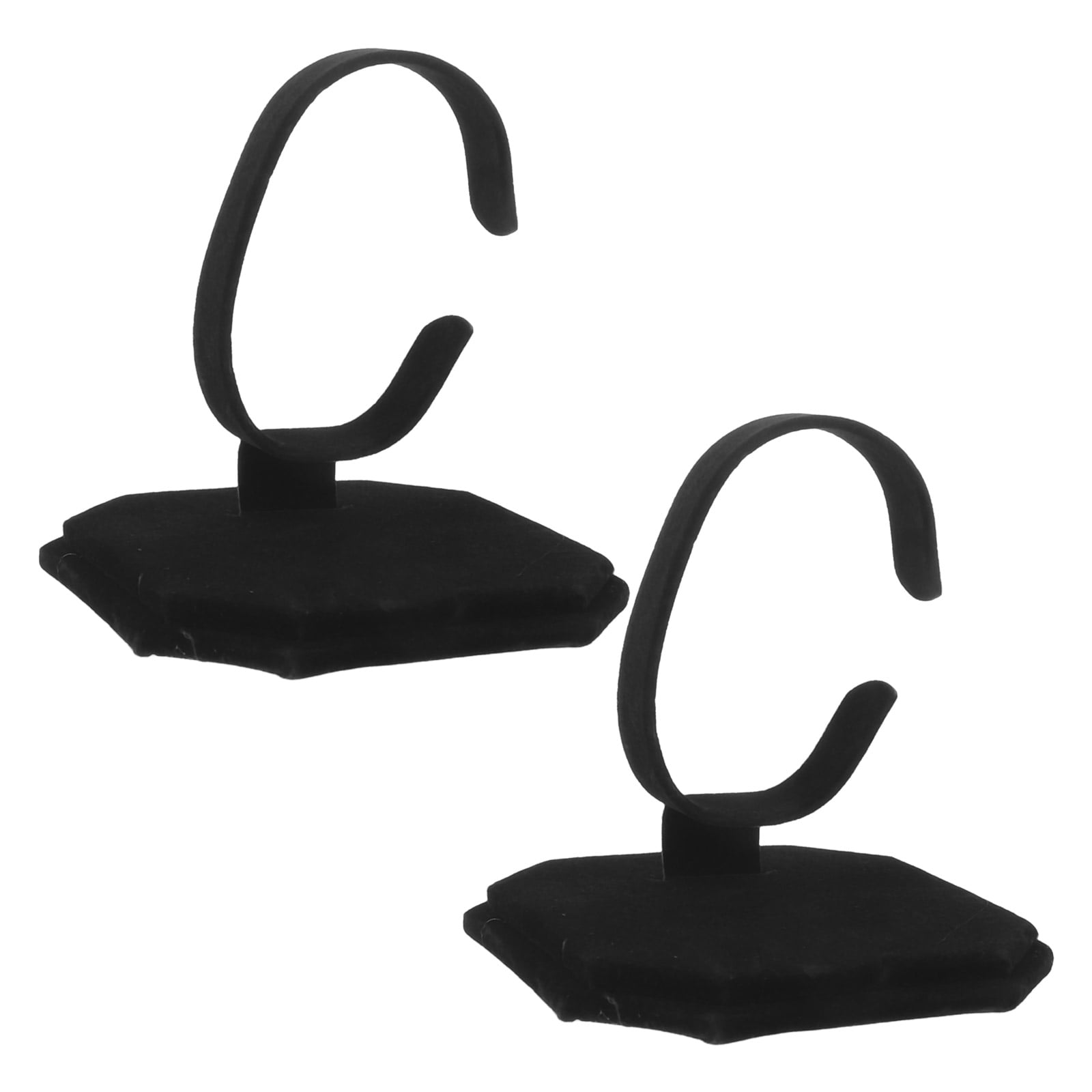 BESTYASH 2Pcs Stylish Black Velvet Watch Display Stand with C Shaped ...