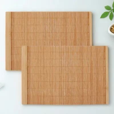 BESTYASH 2Pcs Table Placemat Japanese Bamboo Wood Placemats Waterproof ...