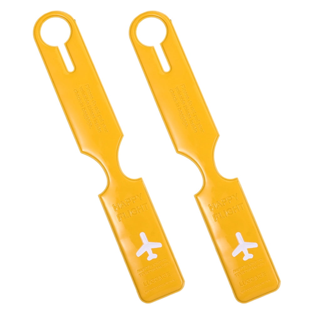 BESTYASH 2Pcs Travel Luggage Tags for Suitcases Yellow Durable Plastic ...