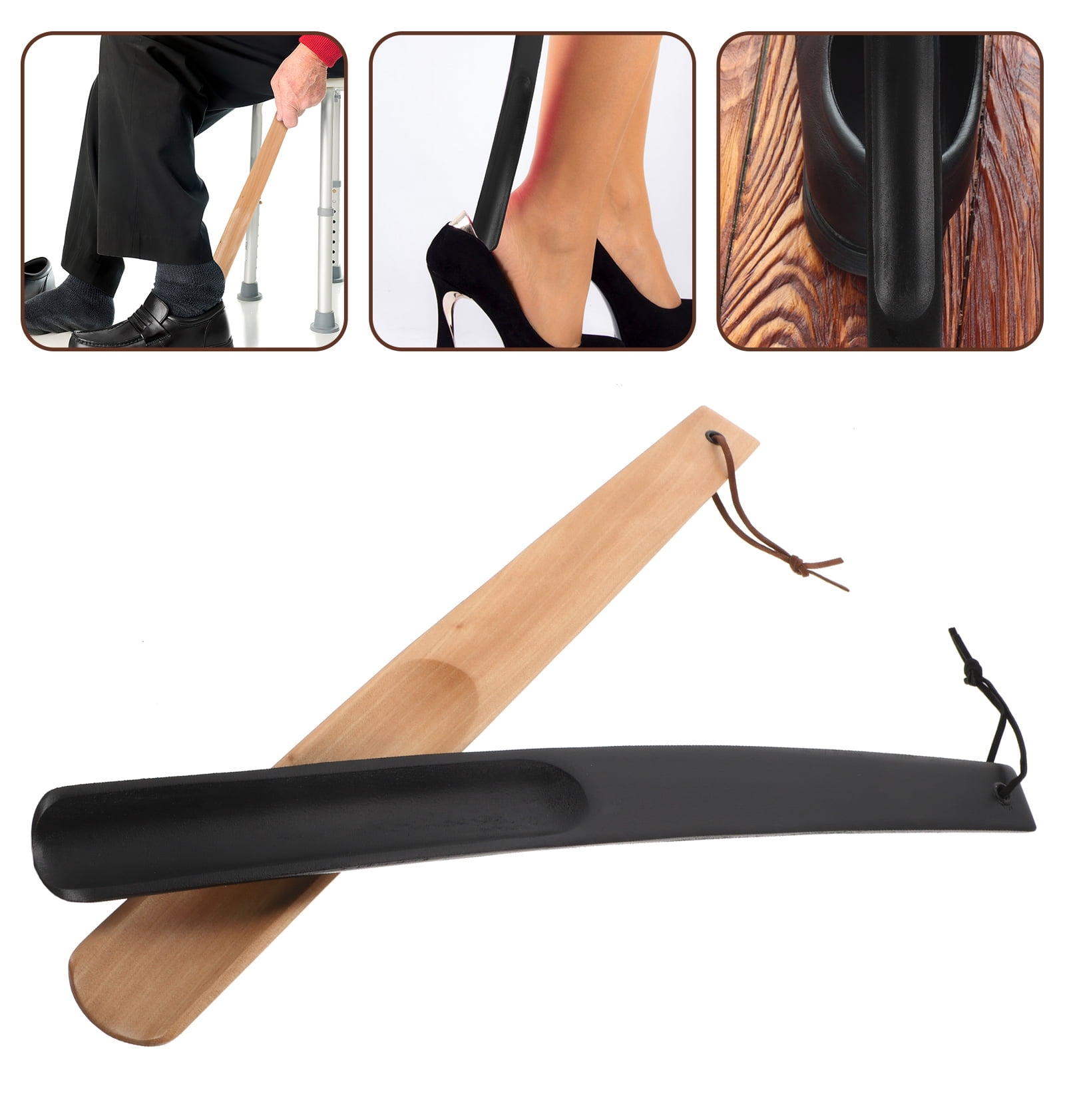 BESTYASH 2Pcs Travel Wooden Shoe Horns with Smooth Rounded Edges ...