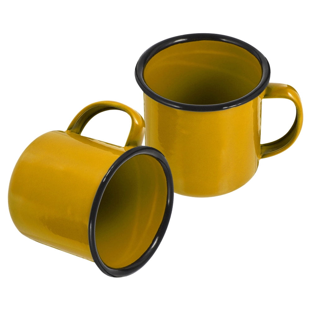 BESTYASH Set of 2 Vintage Yellow Mugs Coffee Cups for Household Daily ...